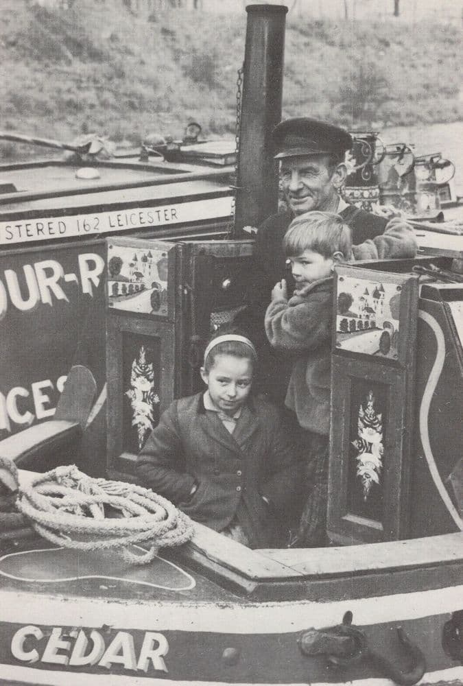 Jack Monk on Grand Union Canal Boat Leicester in 1965 Postcard