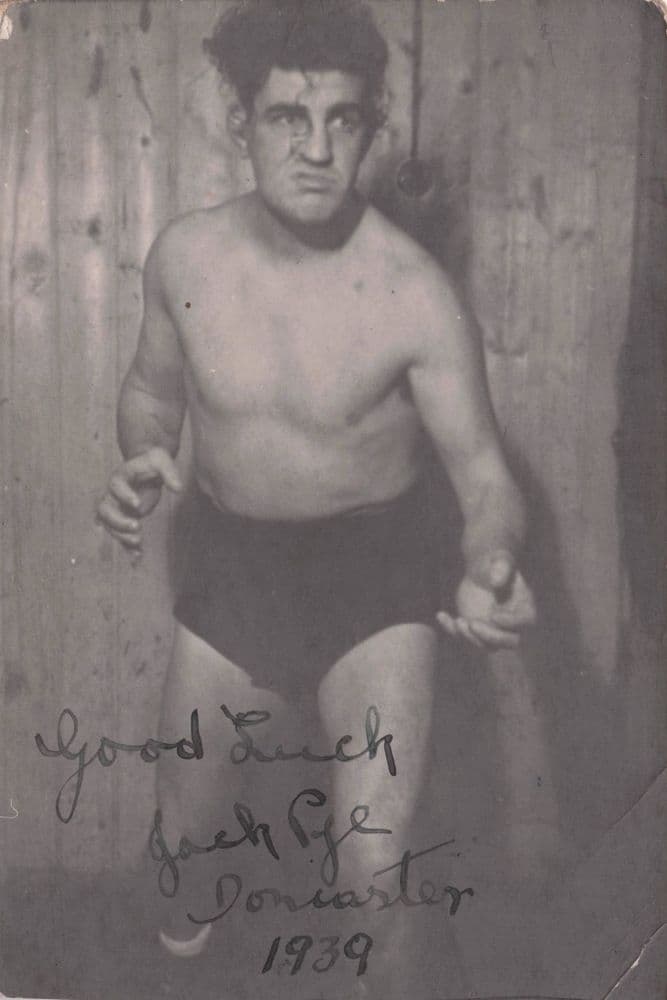 Jack Pye Doncaster Wrestler Wrestling Old WW2 Hand Signed Photo