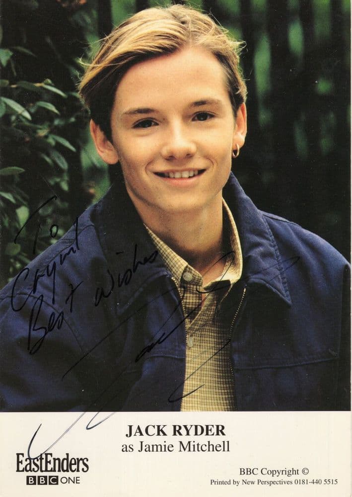 Jack Ryder as Jamie Mitchell BBC Eastenders Early Hand Signed Photo