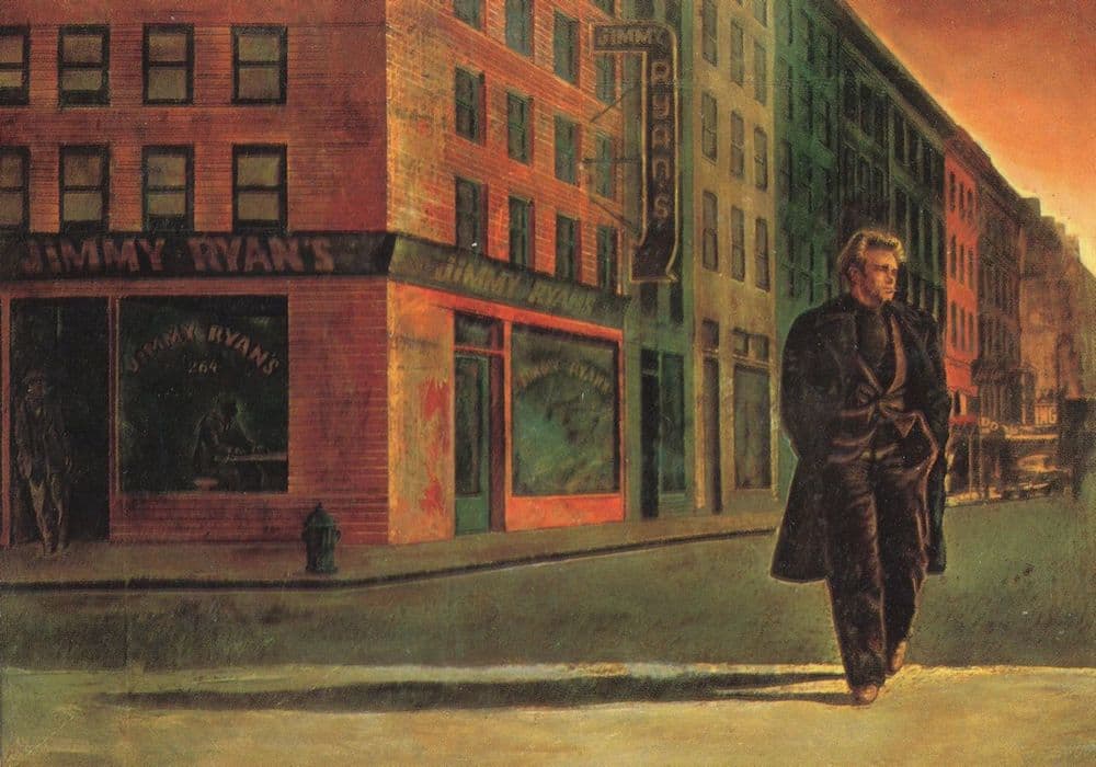 James Dean In New York Hollywood Film Star French Painting Postcard