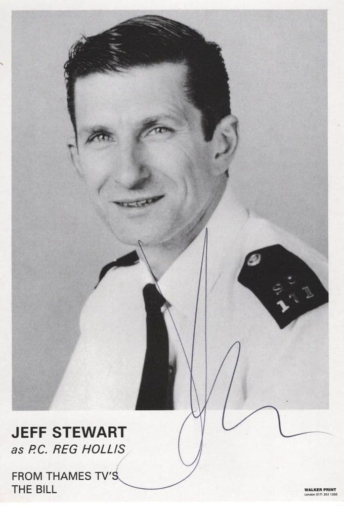 Jeff Stewart PC Reg Hollis The Bill Hand Signed Cast Card