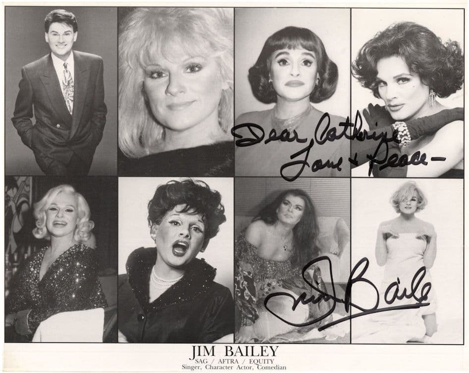 Jim Bailey Vintage Female Impersonator Comedian Hand Signed Photo