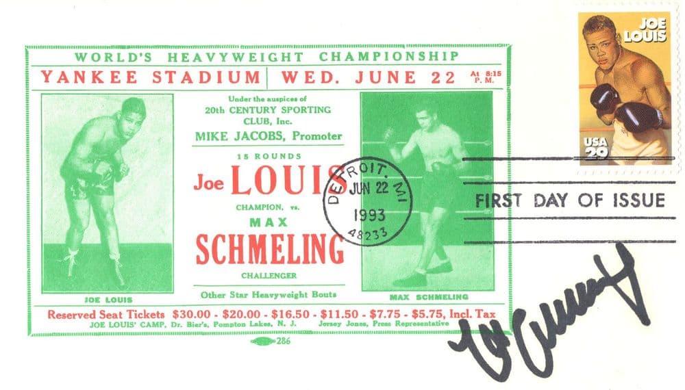 Joe Louis Vs Max Schmeling Boxing Rare Hand Signed First Day Cover