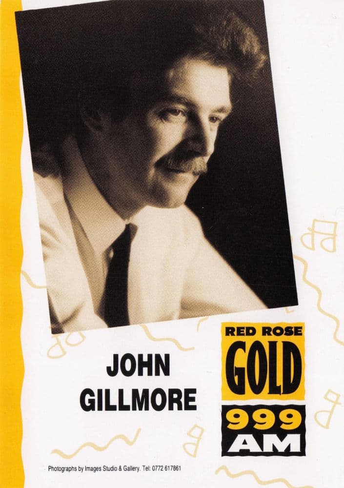 John Gillmore Radio 999 AM Red Rose Gold DJ Advertising Photo Card