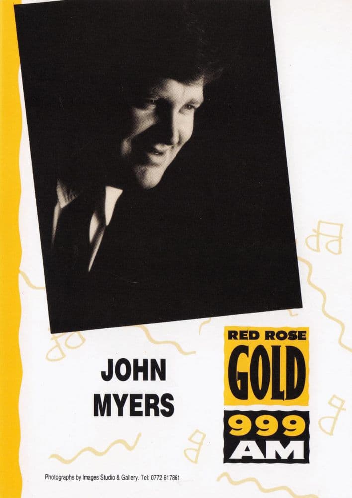 John Myers Radio 999 AM Red Rose Gold DJ Advertising Photo Card