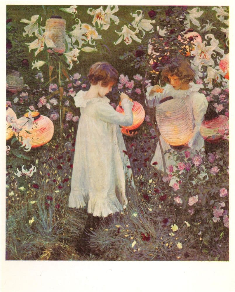 John Singer Sargent Carnation Lily Rose Tate Gallery Painting Postcard