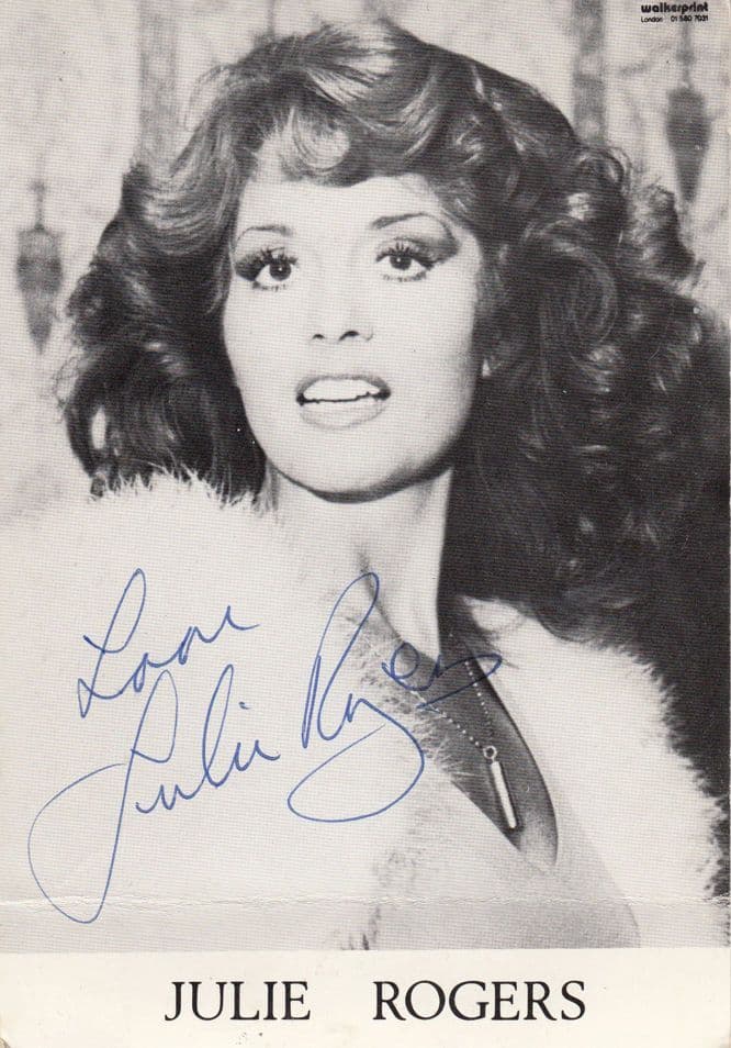 Julie Rogers Singer Hand Signed Early Publicity Photo