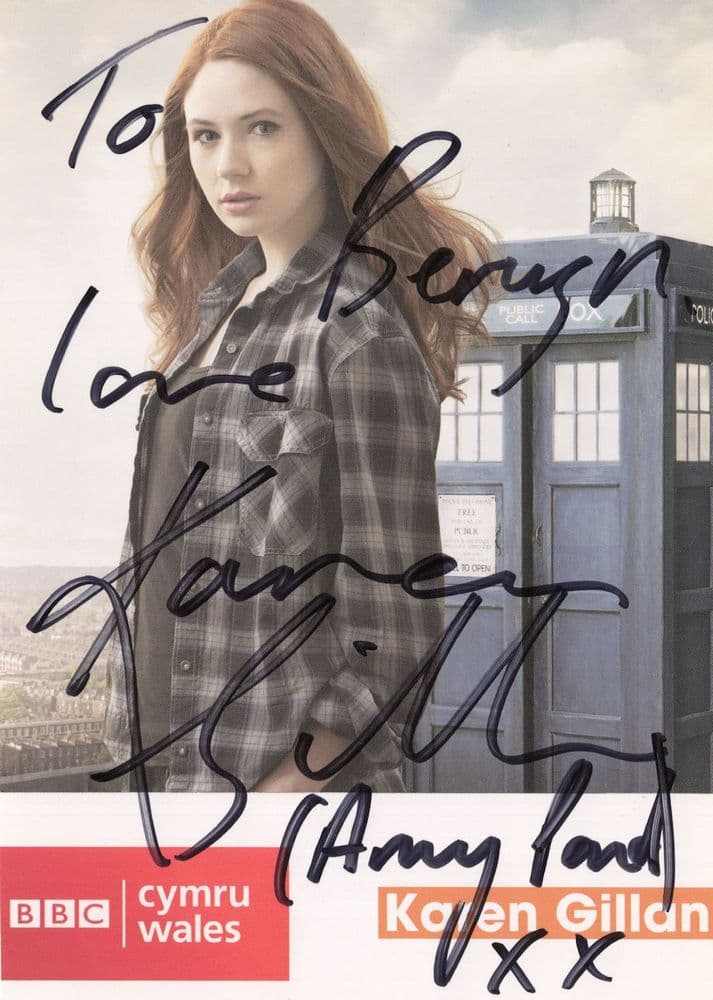 Karen Gillan as Amy Pond Dr Who Rare BBC Hand Signed Photo