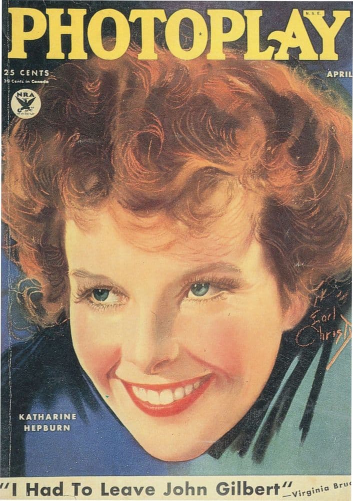 Katharine Hepburn Photoplay Hollywood Magazine Cover Postcard