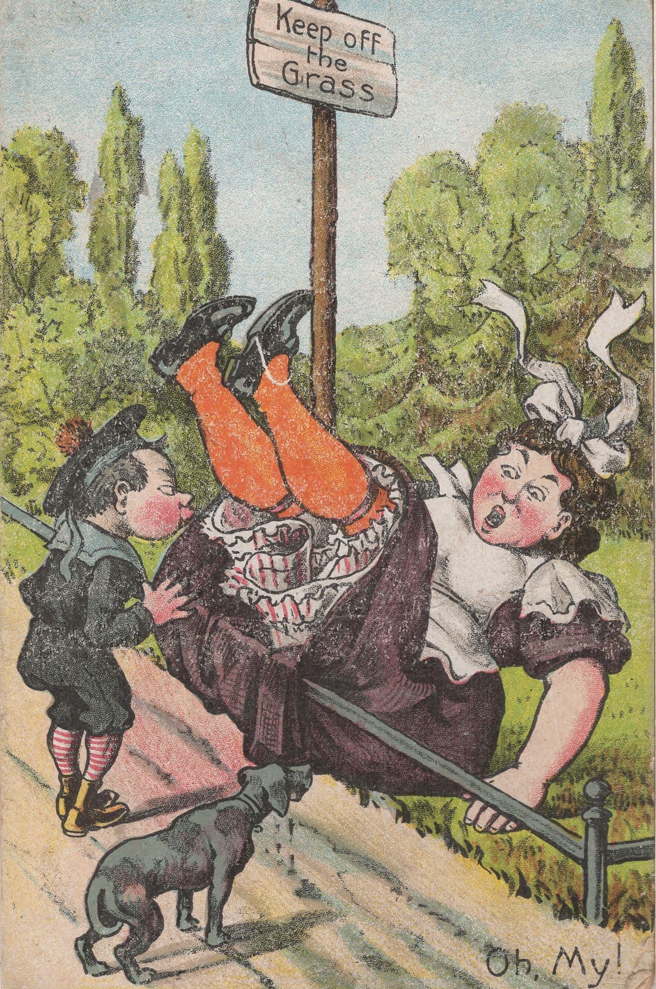 Fat Lady Lost Dog Cartoon