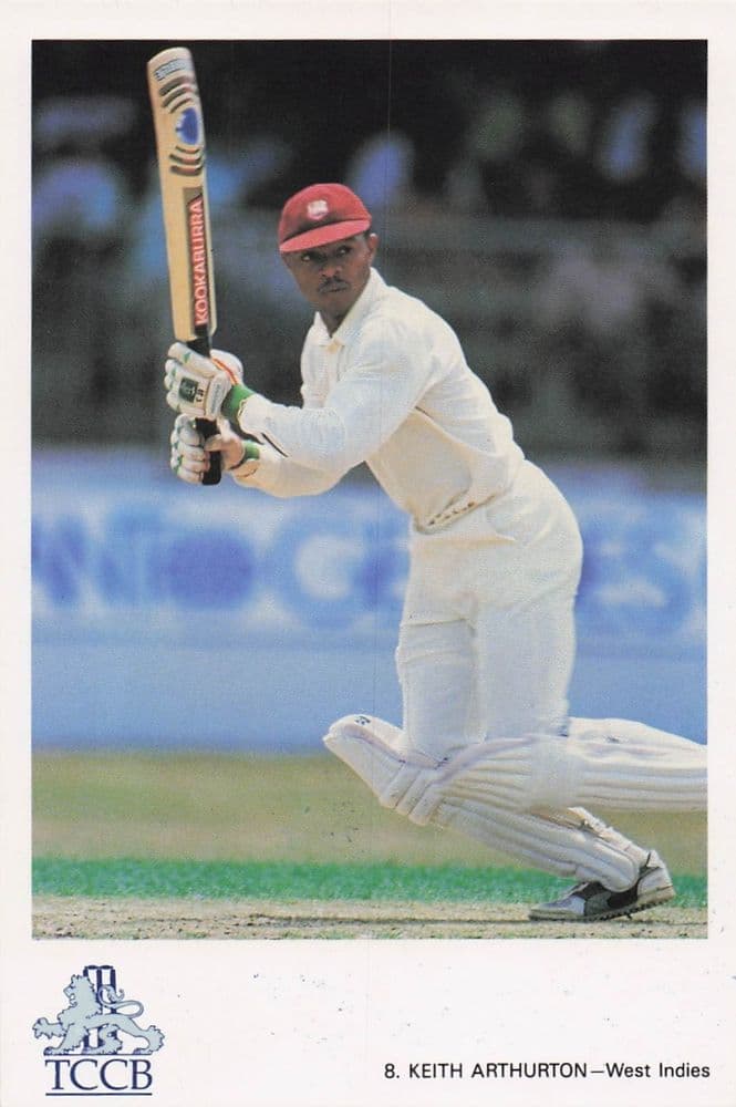 Keith Arthurton West Indies TCCB Classic Cricket Photo Postcard