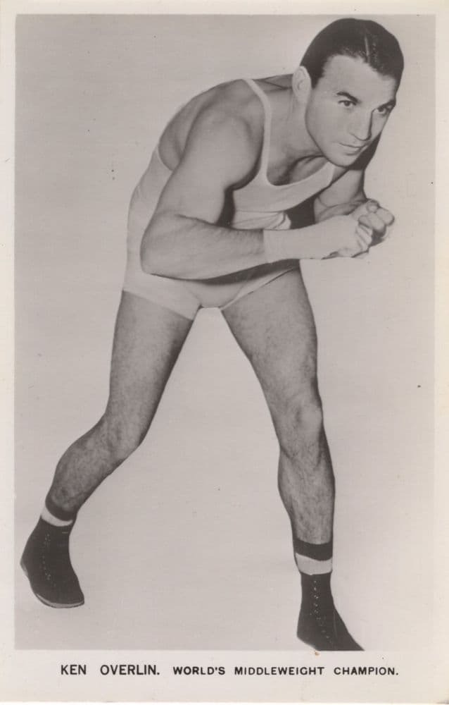 Ken Overlin USA Boxing Champion WW1 War Old RPC PB Postcard