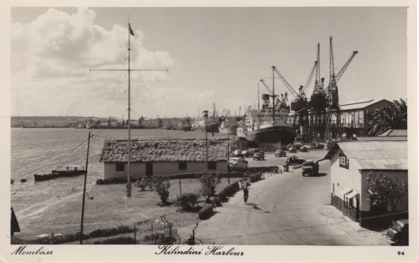 Kilindini Harbour East Africa Kenya Real Photo Docks Postcard