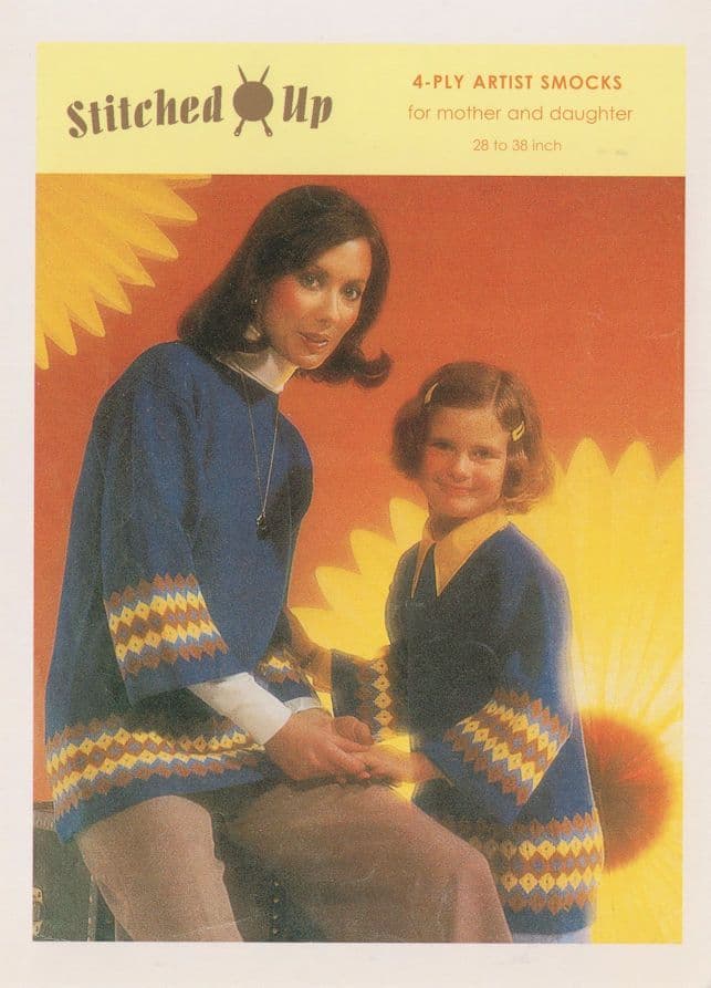 Ladies Romany Smocks Shawl 1970s Comic Knitting Pattern Postcard