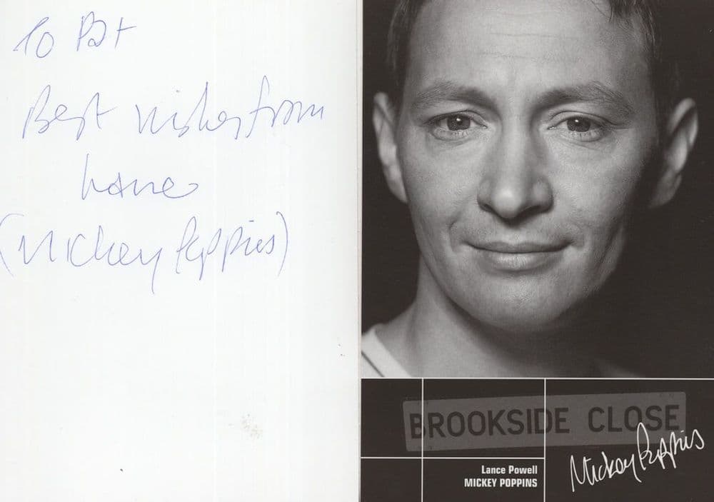 Lance Powell Mickey Poppins Brookside Hand Signed Cast Card Photo