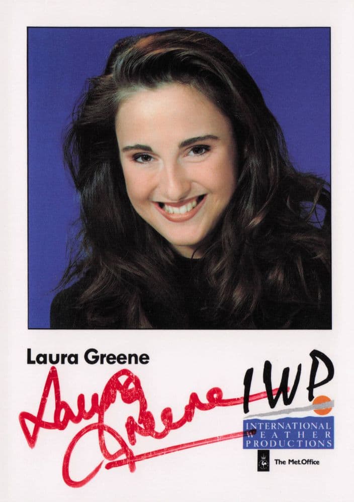 Laura Greene TV Weather Presenter Channel Five Met Office Hand Signed Photo