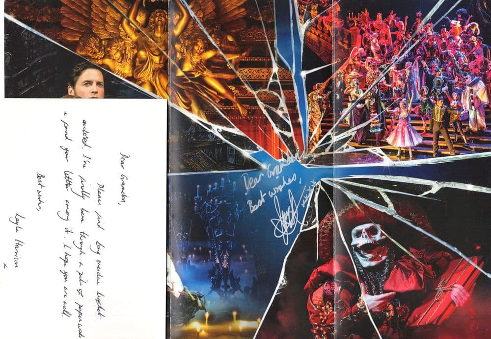 Layla Harrison The Phantom Of The Opera 2x Hand Signed Theatre Flyer & Card