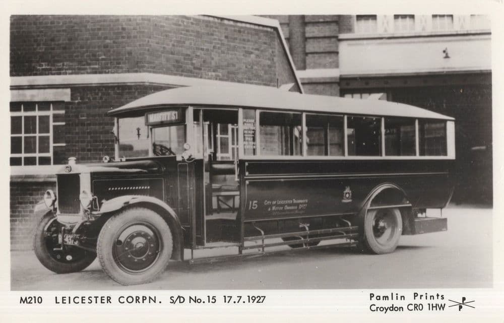 Leicester Corporation No 15 Bus Tram Coach in 1927 Rare Postcard