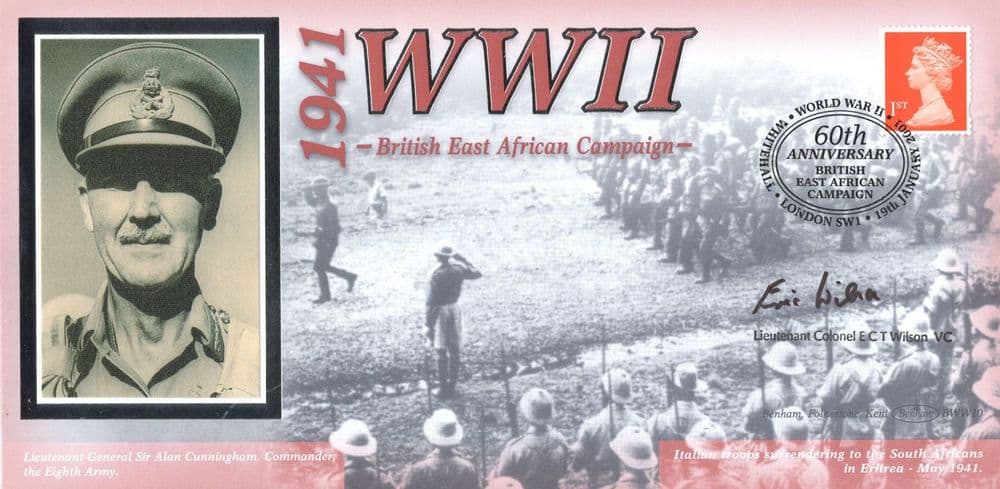 Lieutenant Eric Wilson WW2 East African Campaign Hand Signed Benham FDC