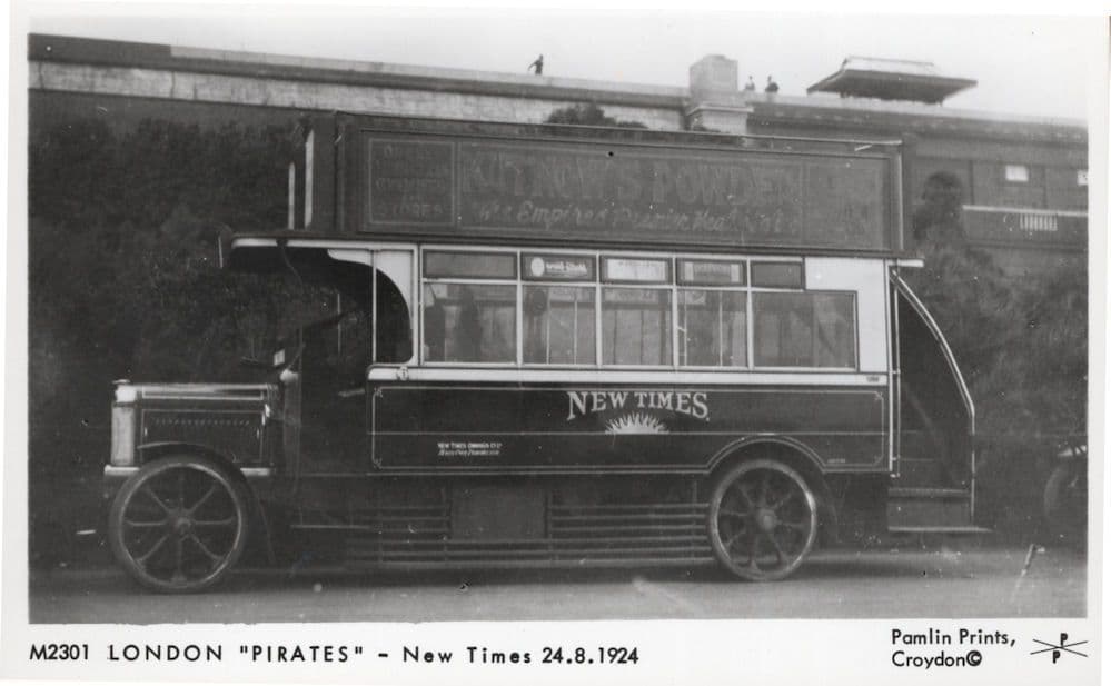 London Pirates New Times 1924 Bus Tram Photo Postcard