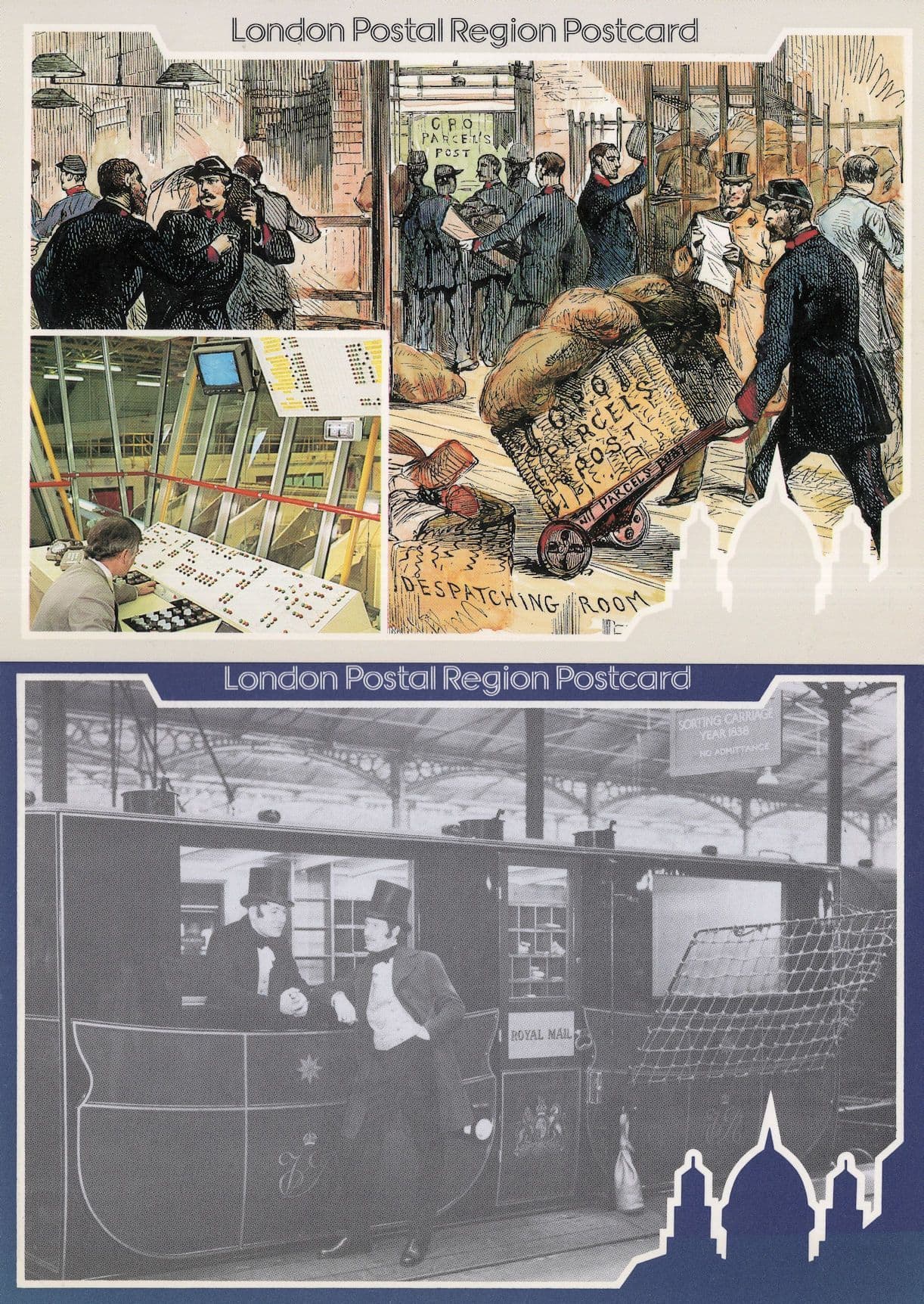 London Royal Mails Parcel Service Centenary 2x Postcard s