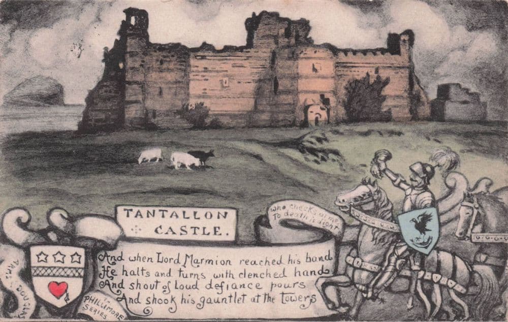 Lord Marmion Escapes Tantallon Castle Military Phillimore Rare Alt Postcard