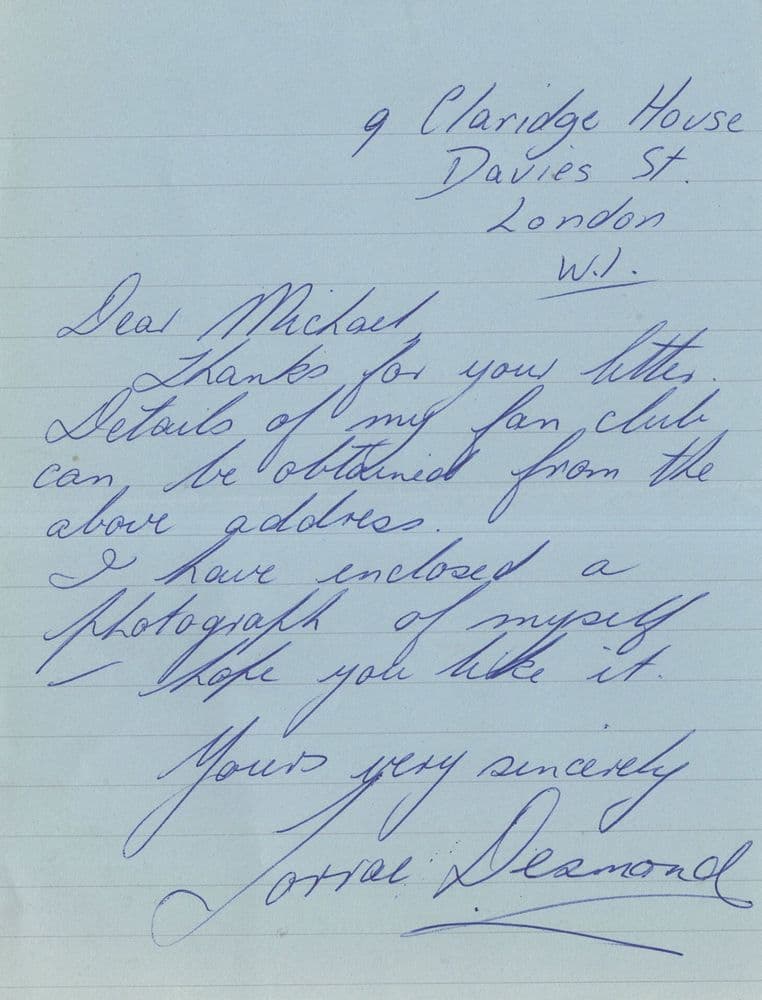 Lorrae Desmond WW2 Singer A Country Practice Old Hand Signed Letter