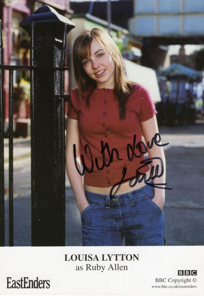 Louisa Lytton as Ruby Allen BBC Eastenders Hand Signed Cast Card Photo