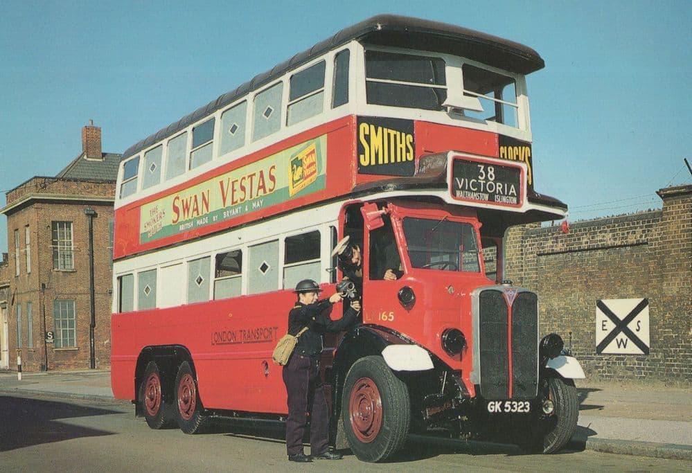 LT Type WW2 London Anti Blast Netting Motor Bus Transport Postcard