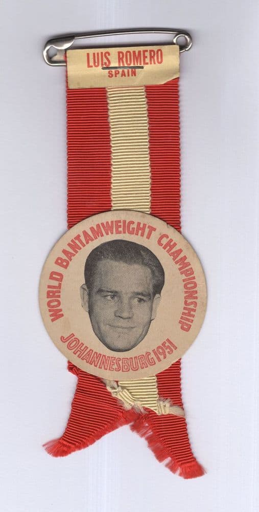 Luis Romero 1950s Spanish Boxing Champion Fight Ribbon RARE