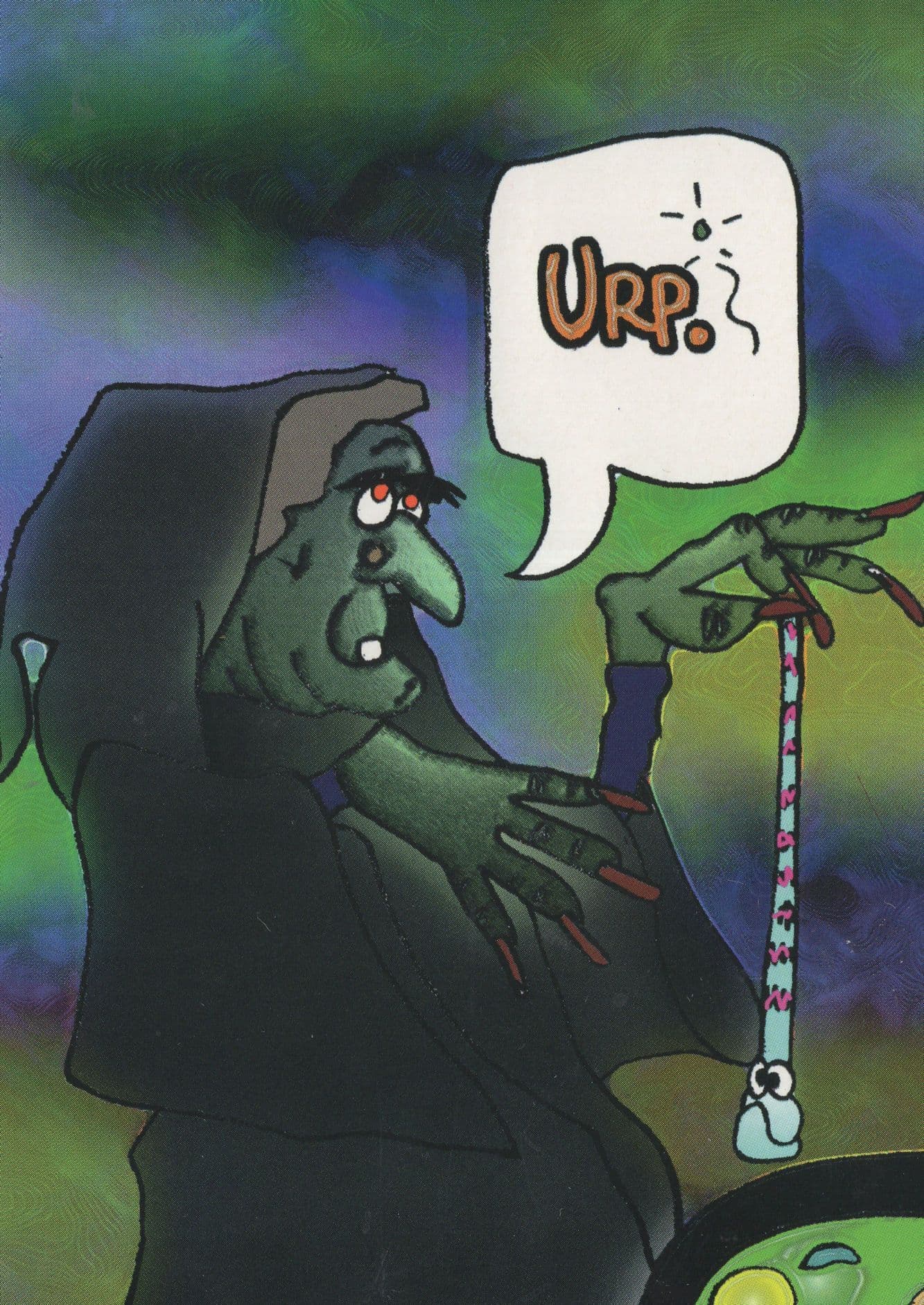 Macbeth Witch Cauldron Wicca Spell Act IV Shakespeare Comic Postcard