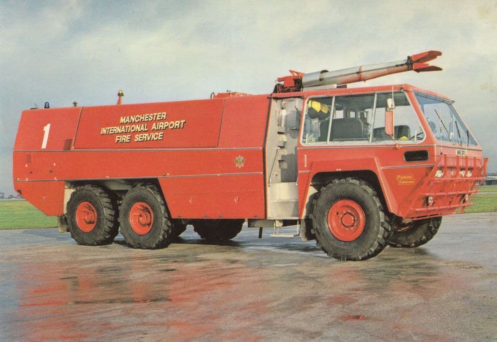 Manchester Airport Fire Service Engine Brigade Postcard
