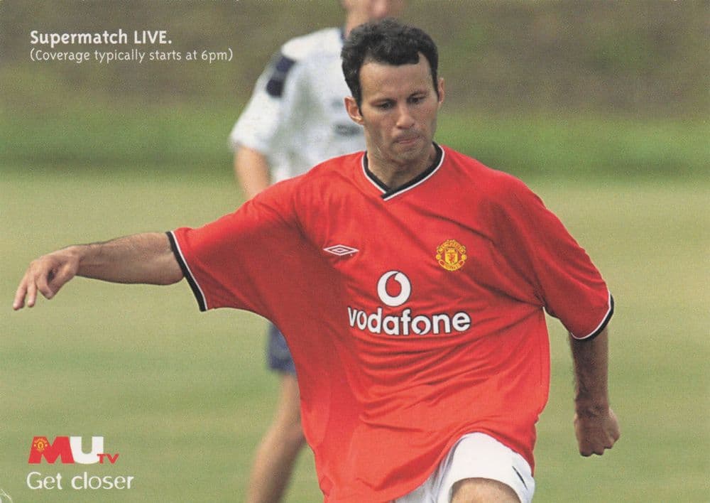 Manchester United FC Ryan Giggs Television TV Rare Postcard