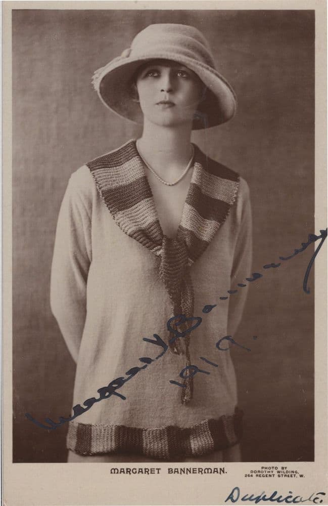 Margaret Bannerman Old Canadian Actress 1919 Hand Signed Photo