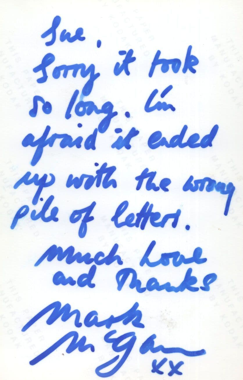 Mark McGann Photo & Hand Signed Reverse Letter Autograph