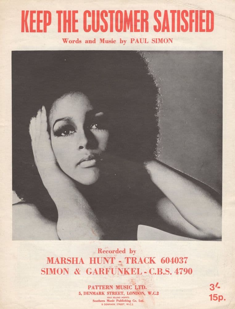 Marsha Hunt Keep The Customer Satisfied 1970s Soul Sheet Music