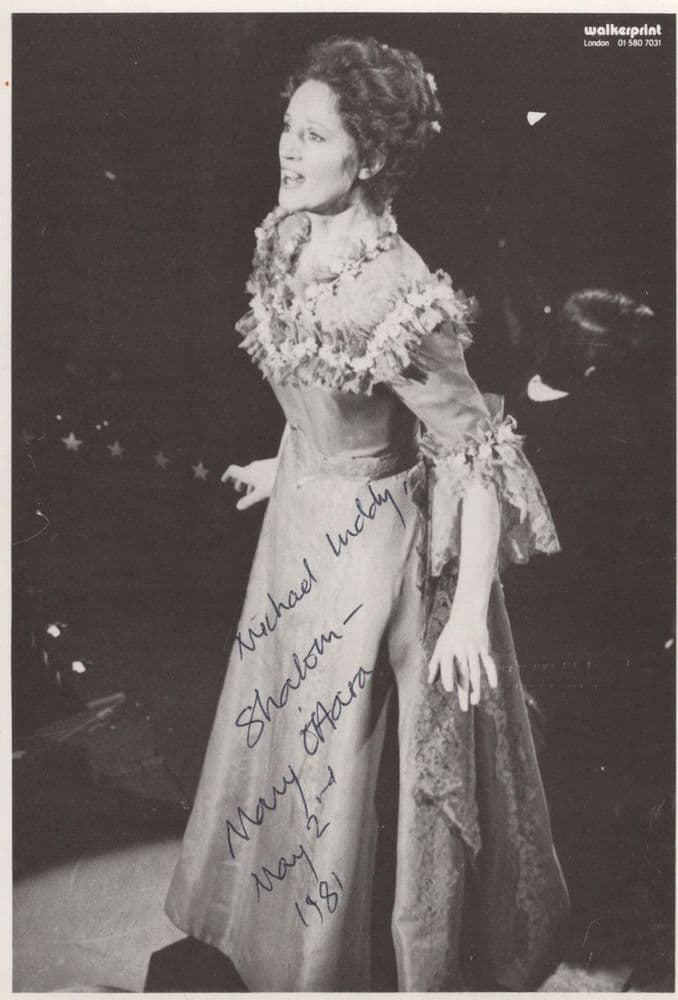 Mary O Hara Irish Soprano in Shalom 1981 Hand Signed Photo