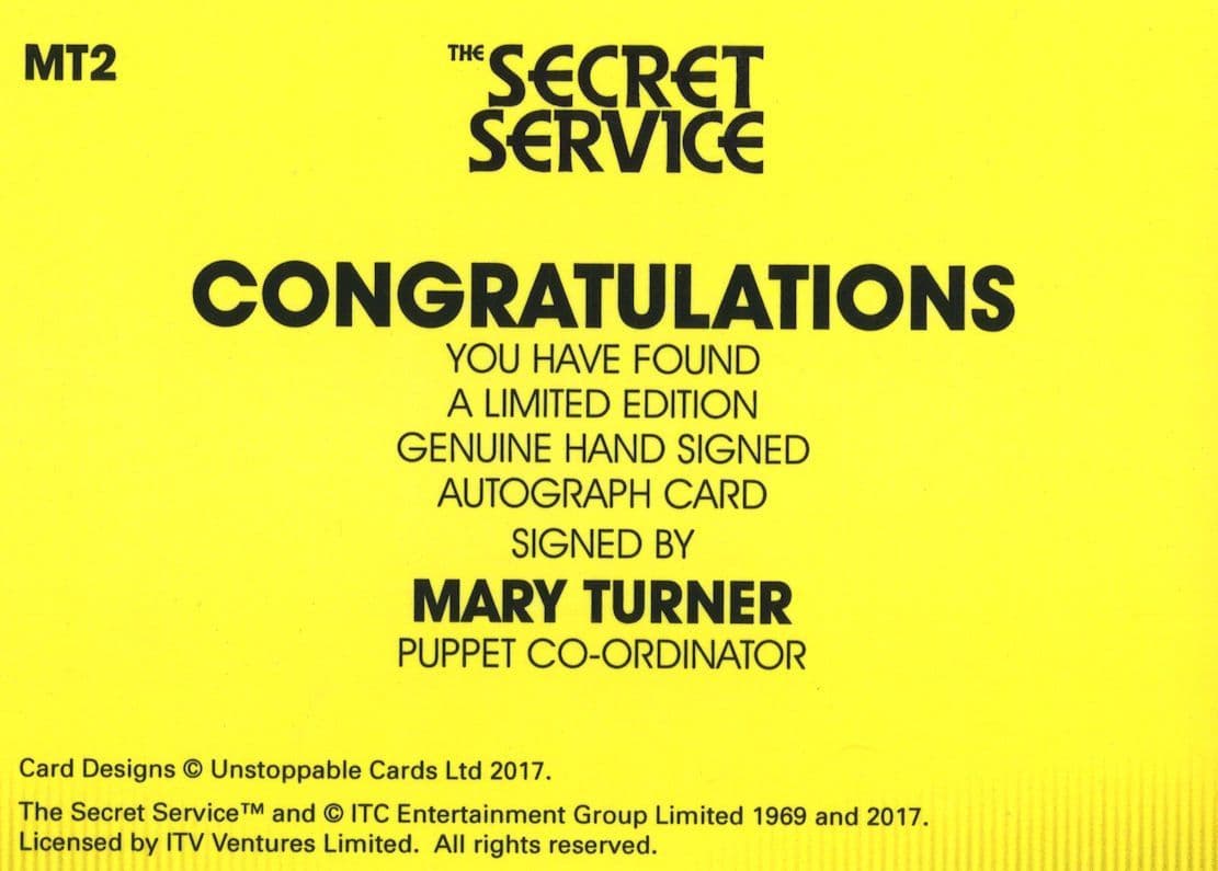 Mary Turner Gerry Anderson s Secret Service Rare Hand Signed Photo Card