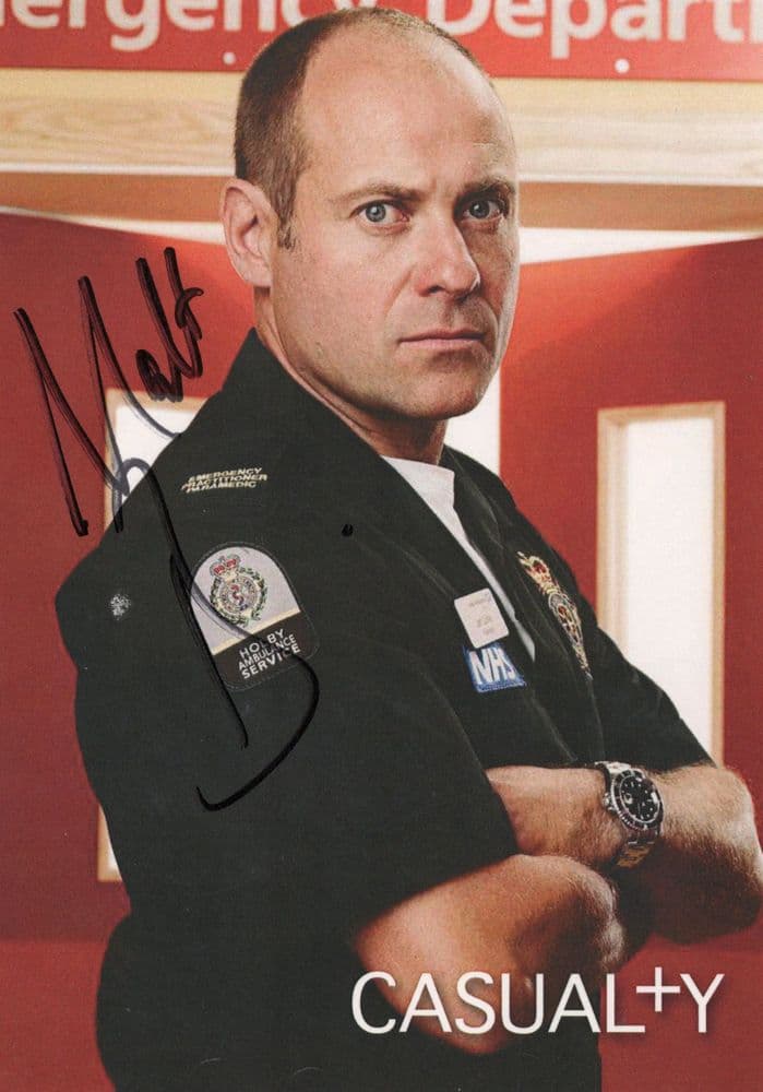 Matt Bardock as Jeff Casualty RARE Hand Signed Cast Card Photo
