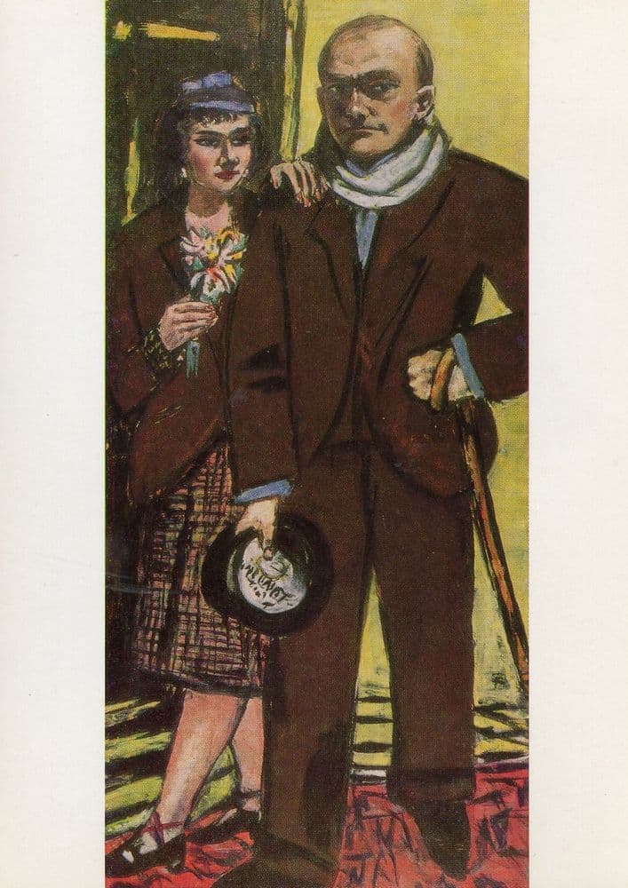 Max Beckmann Double Portrait With Quappi Painting Postcard