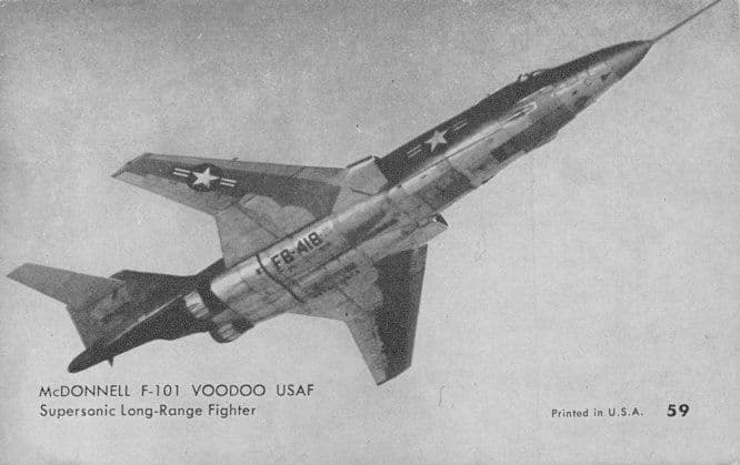 McDonnell F-101 Voodoo USAF Supersonic Fighter Plane Postcard PB Card