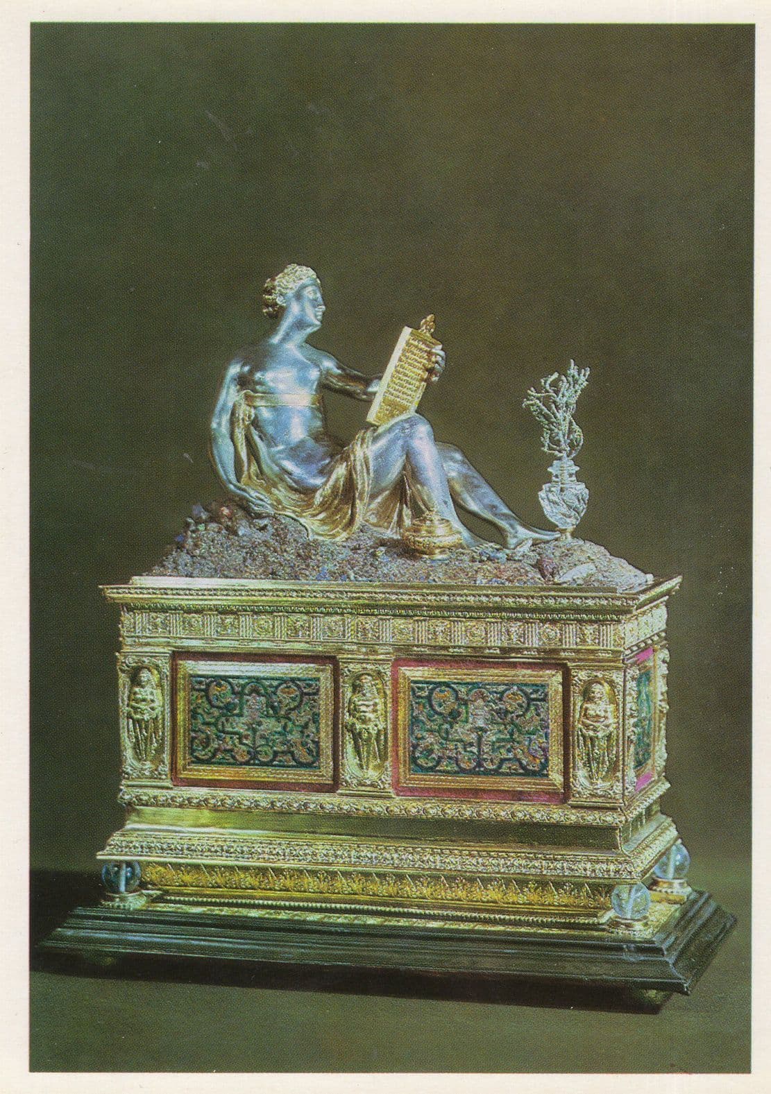 Medieval 1562 Antique Gilded Writing Set Utensils Postcard