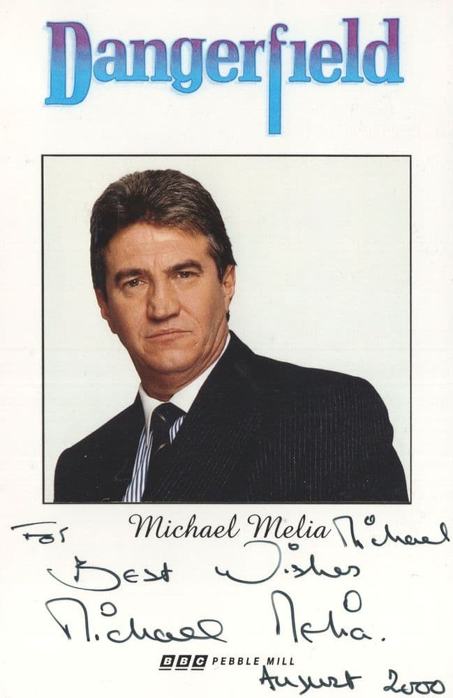 Michael Melia Dangerfield Hand Signed Cast Card Photo