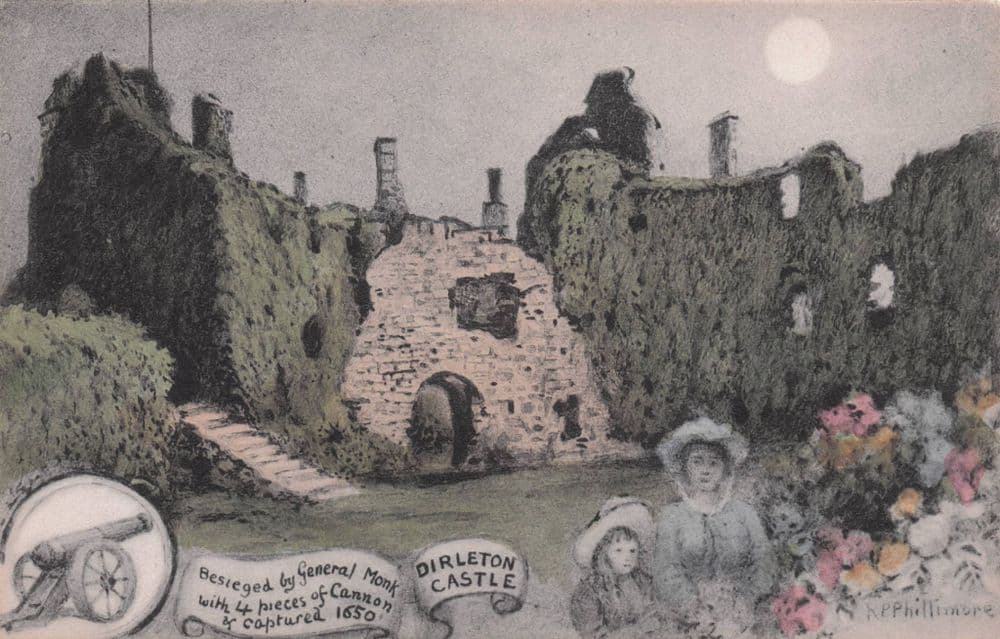 Military Cannon at Dirleton Castle General Monk Phillimore Old Postcard