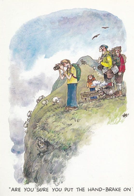 Mountain Ramblers Climber Fallen Dead Binoculars Scottish Comic Humour ...