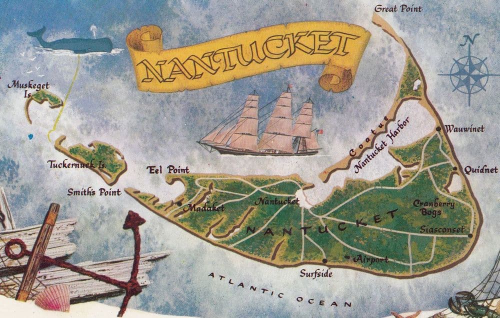 Nantucket Map Postcard