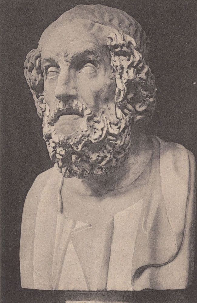Napoli Museo Nazionale Omero Statue Antique Postcard
