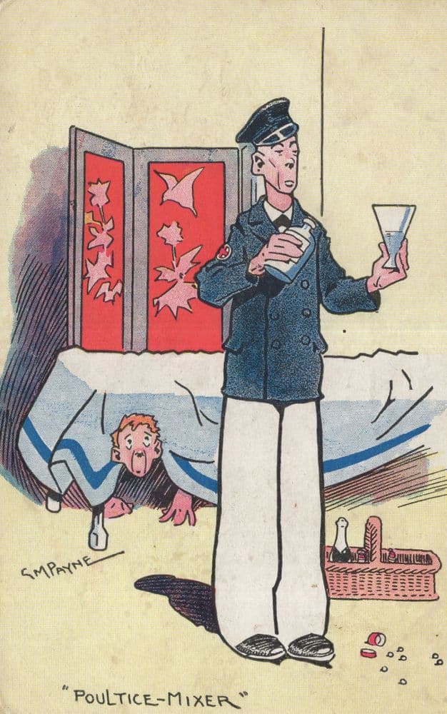 Naval Nicknames Ship Medical Old Sailor Military Comic Postcard