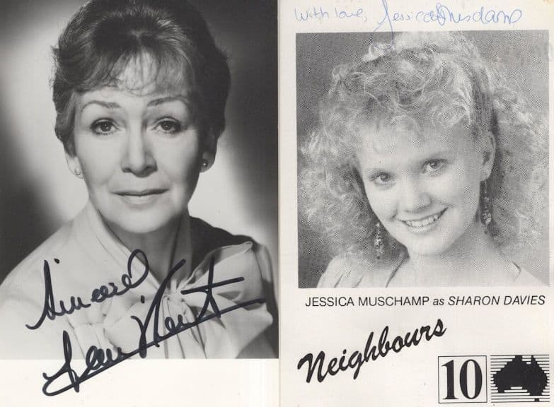 Neighbours Jessica Muschamp & Unidentified 2x Hand Signed Photo s