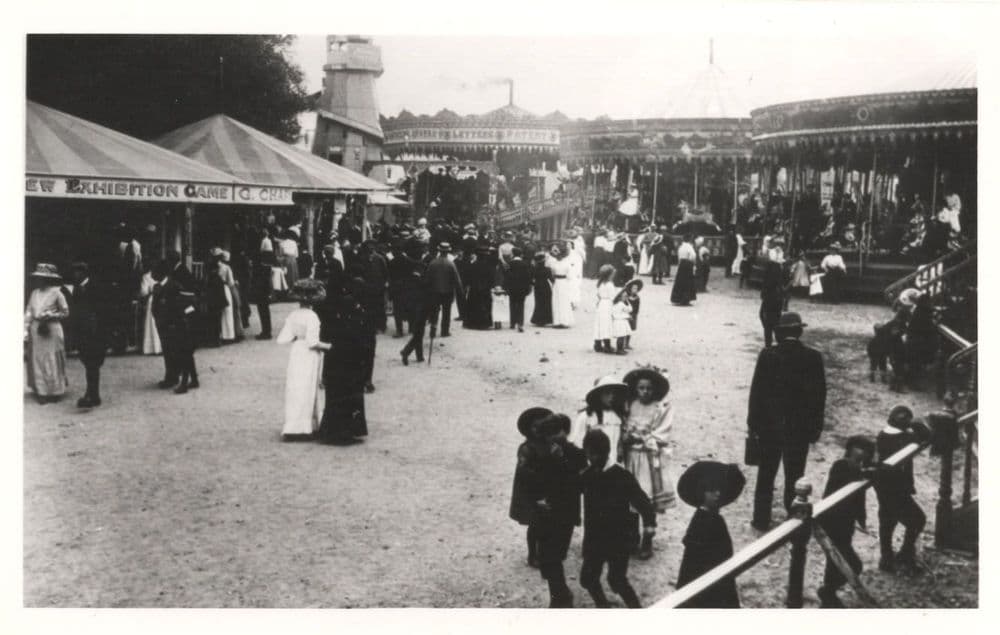 New Exhibition Fair Game Carousels Fairground Society PB Postcard Photo